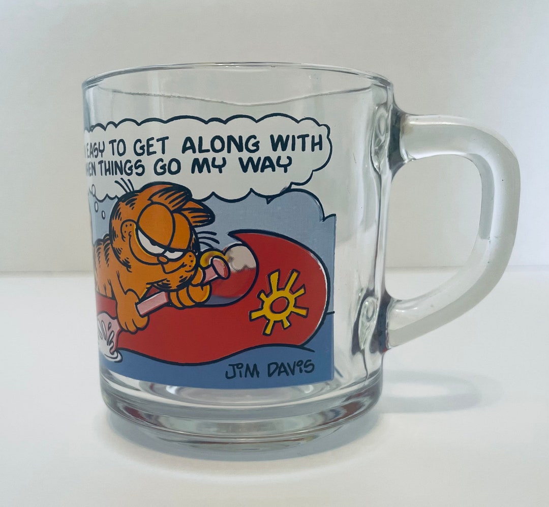 Garfield & Odie in Boat Comic Vintage Glass Mug Cup Mcdonalds ...
