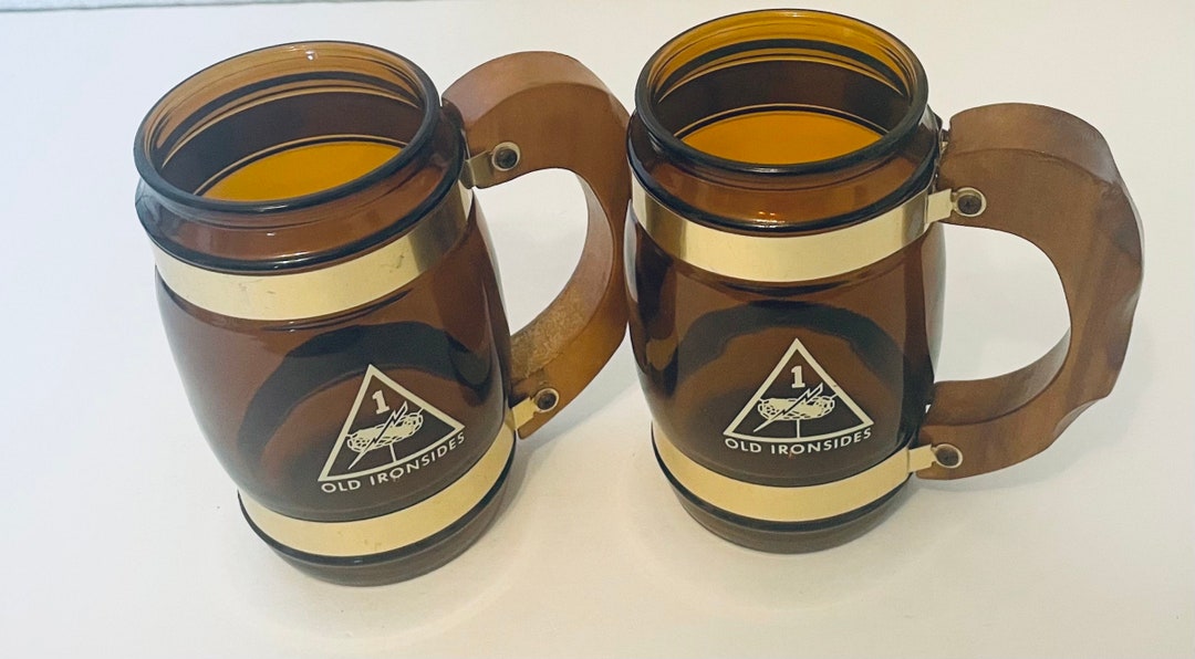 Siesta Ware Mugs Wooden Handles 1st Armored Division Old Ironsides ...