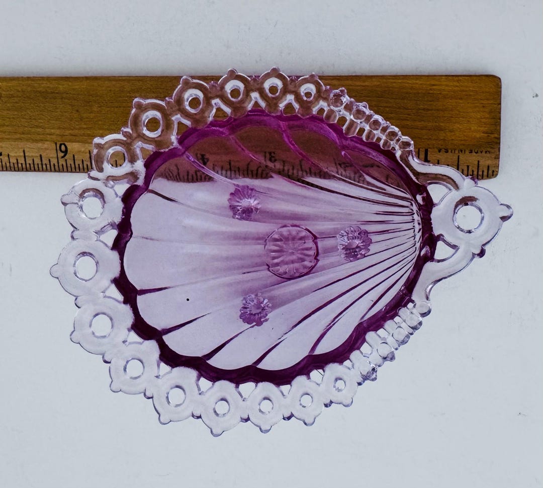Fenton Art Glass 95th Anniversary Pink Shell Trinket Ring Dish Vintage ...