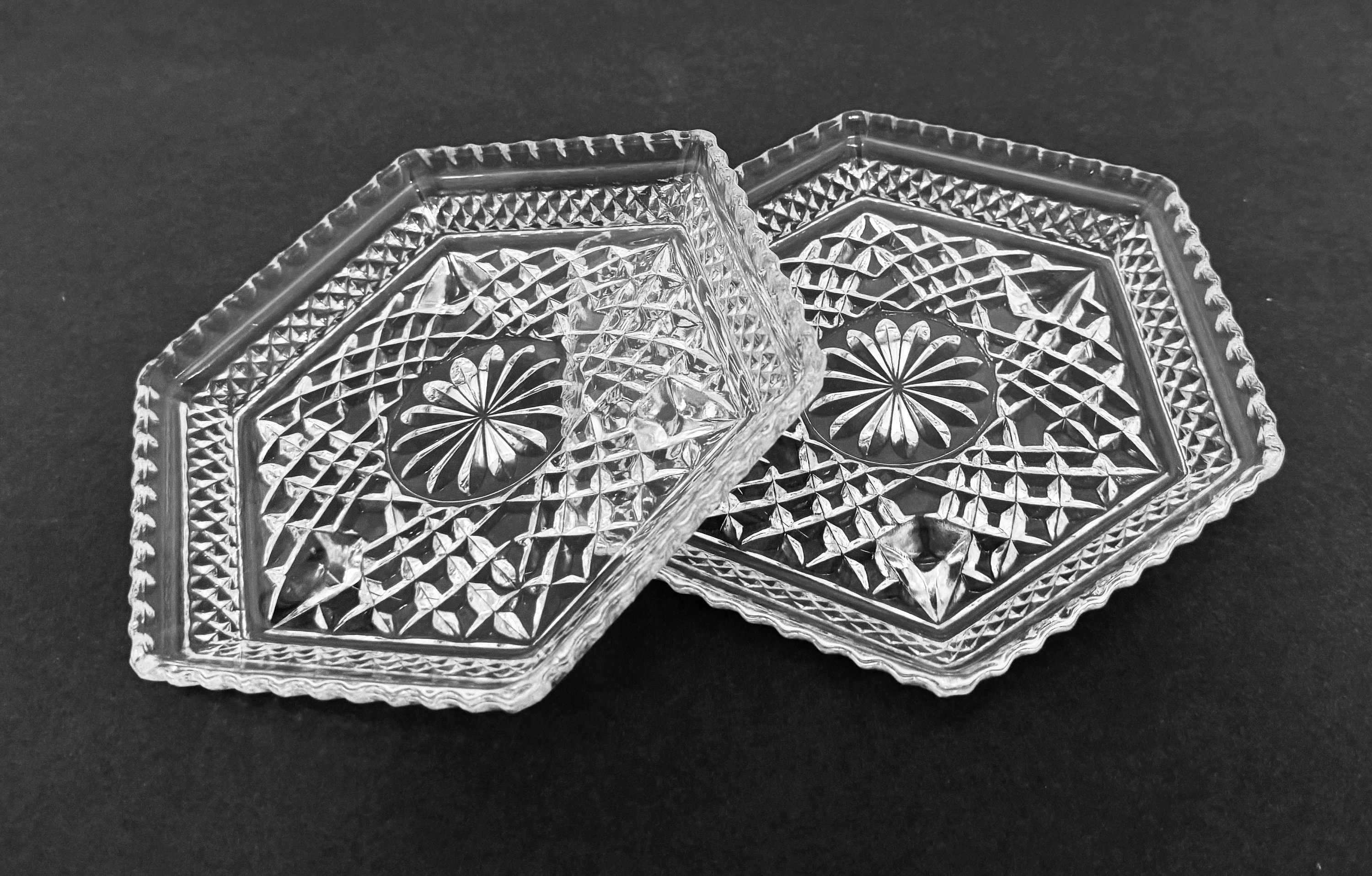 Wexford Six Sided Dishes by Anchor Hocking Clear Crystal Diamond ...