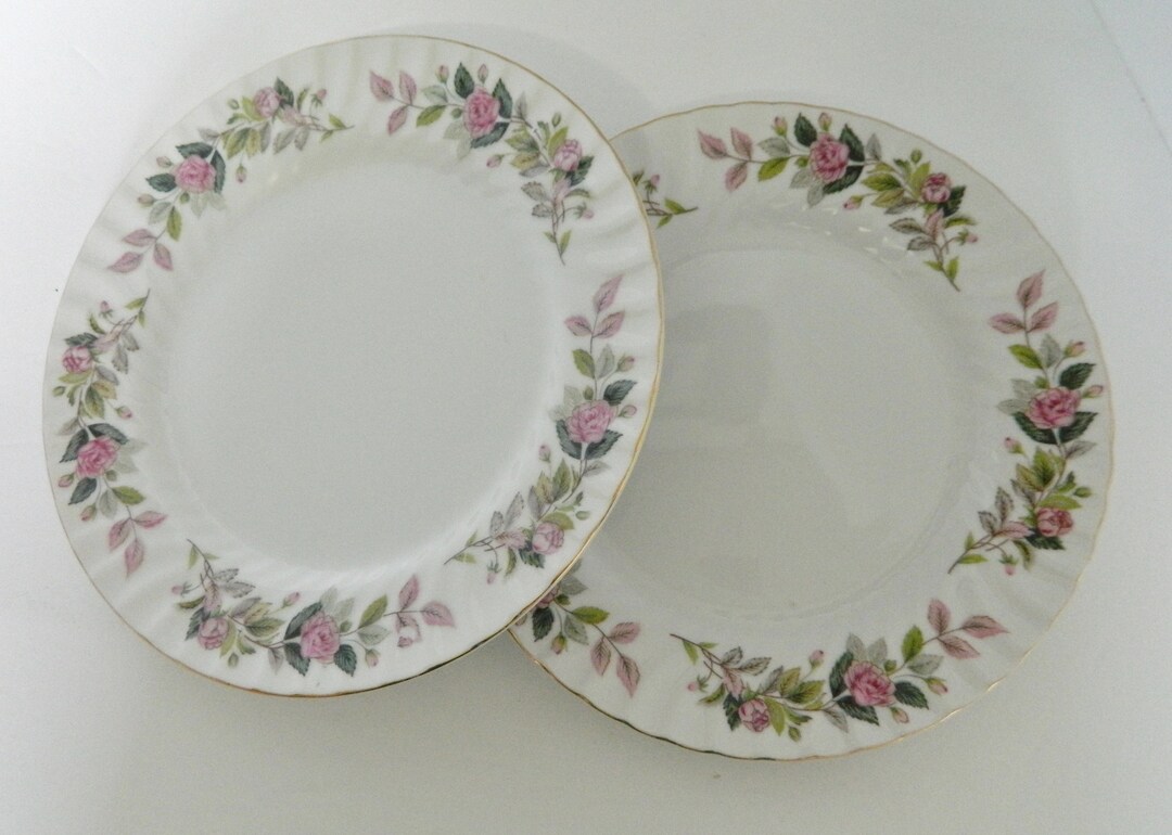 Regency Rose by Creative Fine China Japan 2345 Two Luncheon Plates Pink ...