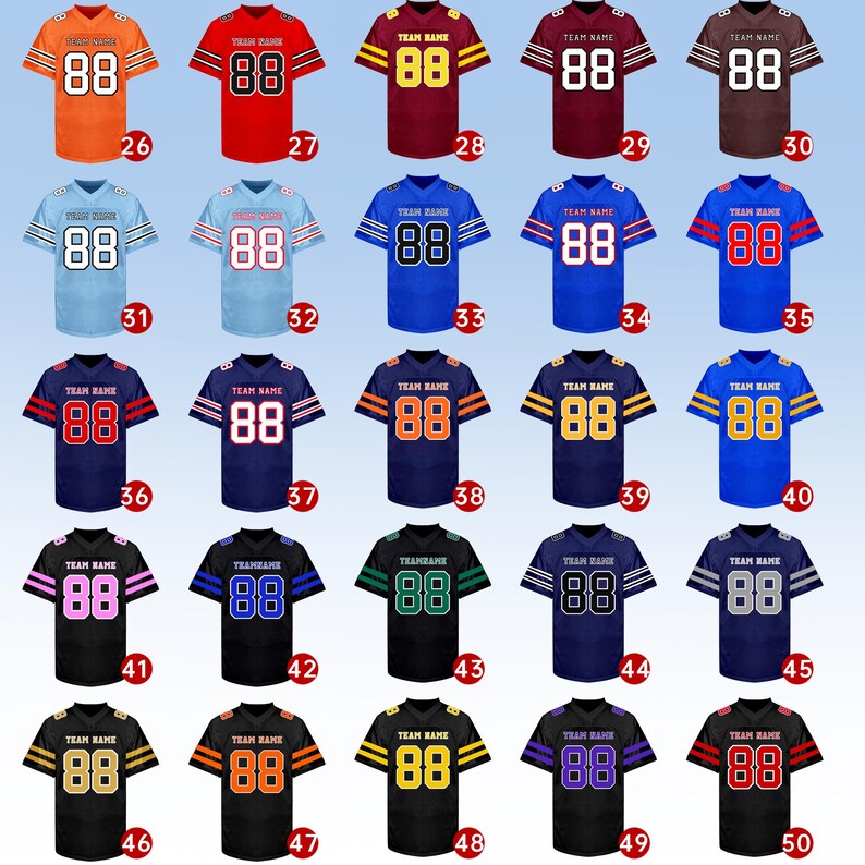 Custom Kids Football Jersey - Personalized Printed or Stitched Name ...