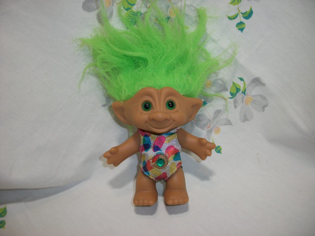 Vintage Ace Novelty Green Hair Eyes and Wish Stone With Bathing Suit ...