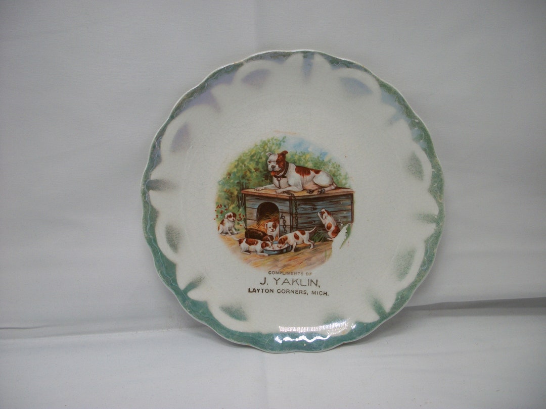 Vintage Antique Advertising Plate Compliments of J. Yaklin, Layton ...