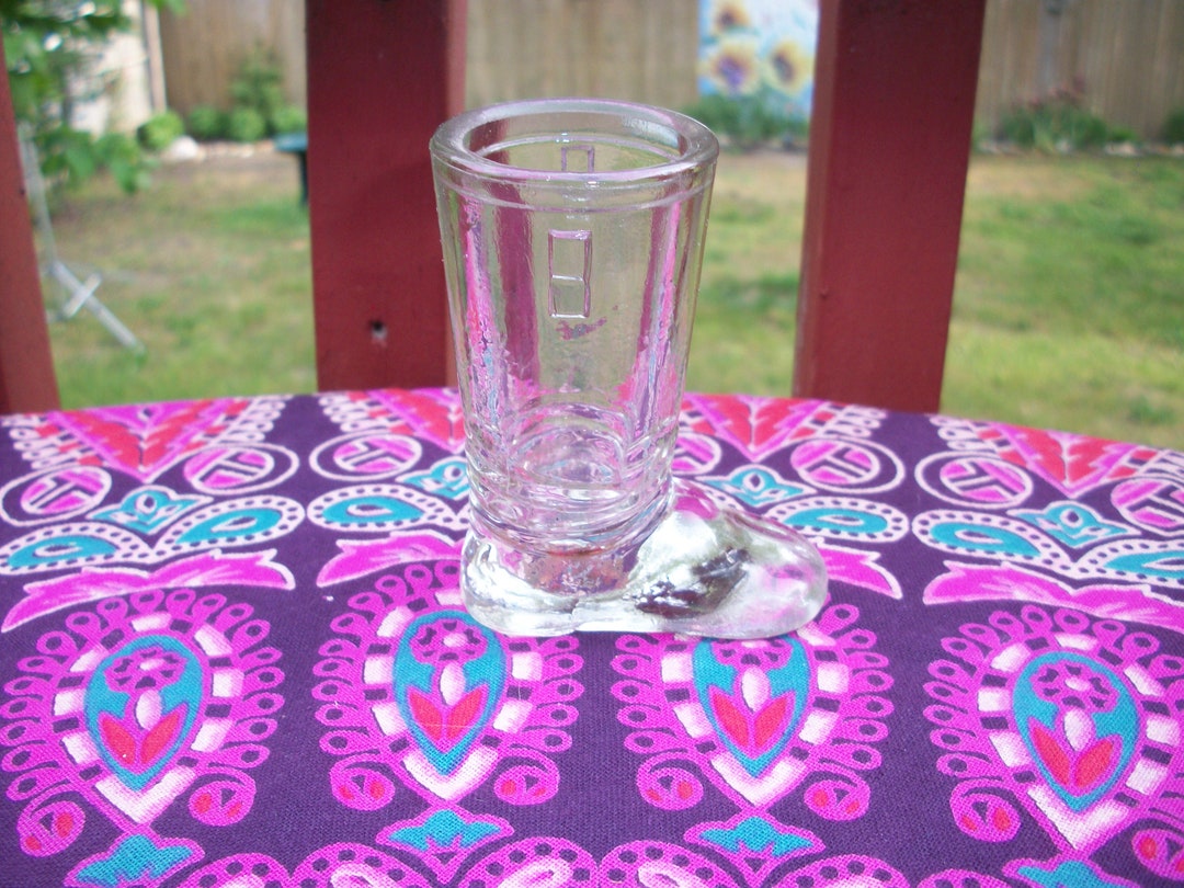 Vintage Clear Glass Candy Container Santa Cowboy Boot High Top - Etsy