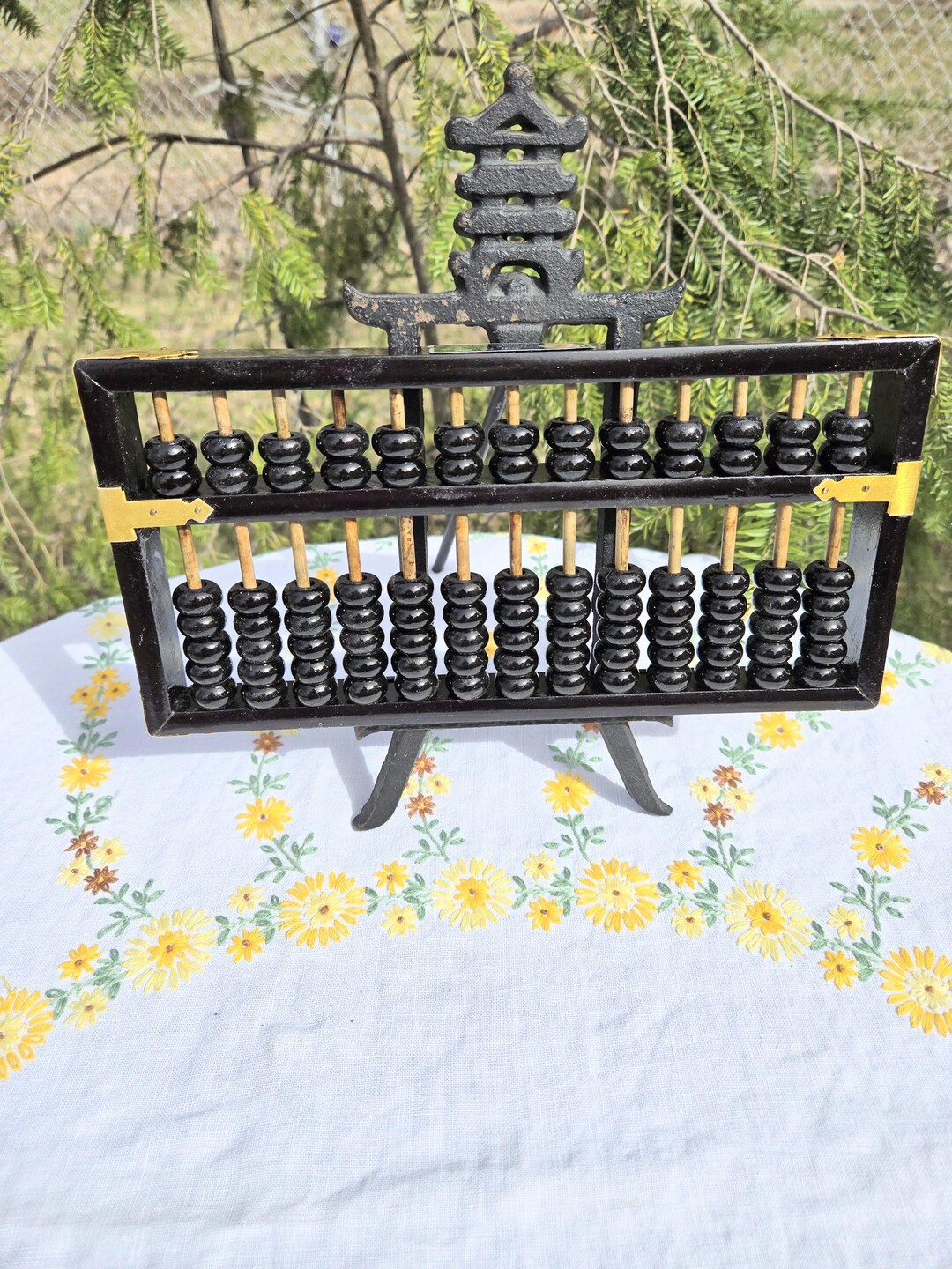 Vintage Chinese Wooden Abacus Lotus Flower Brand 13 Rods 91 Beads - Etsy