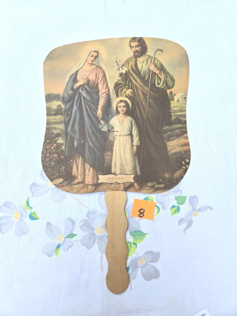 Vintage Antique Religious Advertising Hand Fan Foulk Funeral Home ...