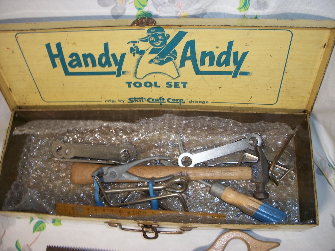 Vintage Handy Andy Metal Tool Set Case With Tools Toys Toy - Etsy