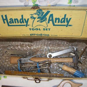 Vintage Handy Andy Metal Tool Set Case With Tools Toys Toy - Etsy