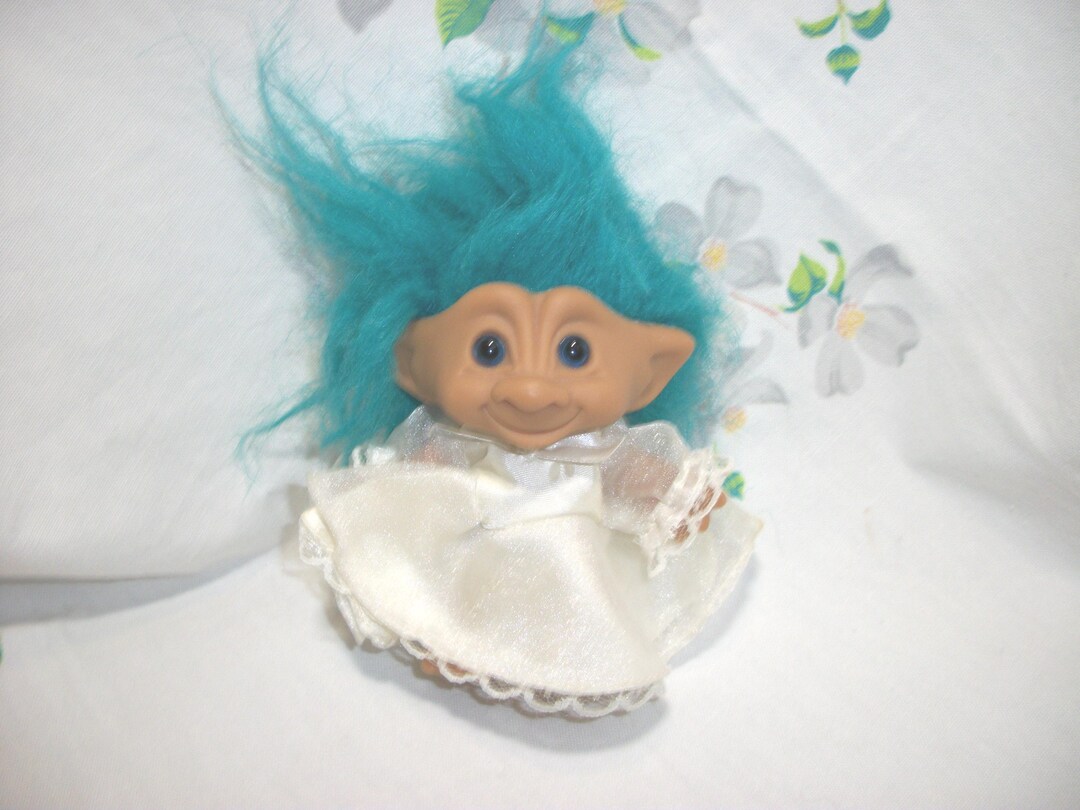 Vintage Ace Novelty Blue Hair Eyes and Wish Stone With Bride's Dress ...