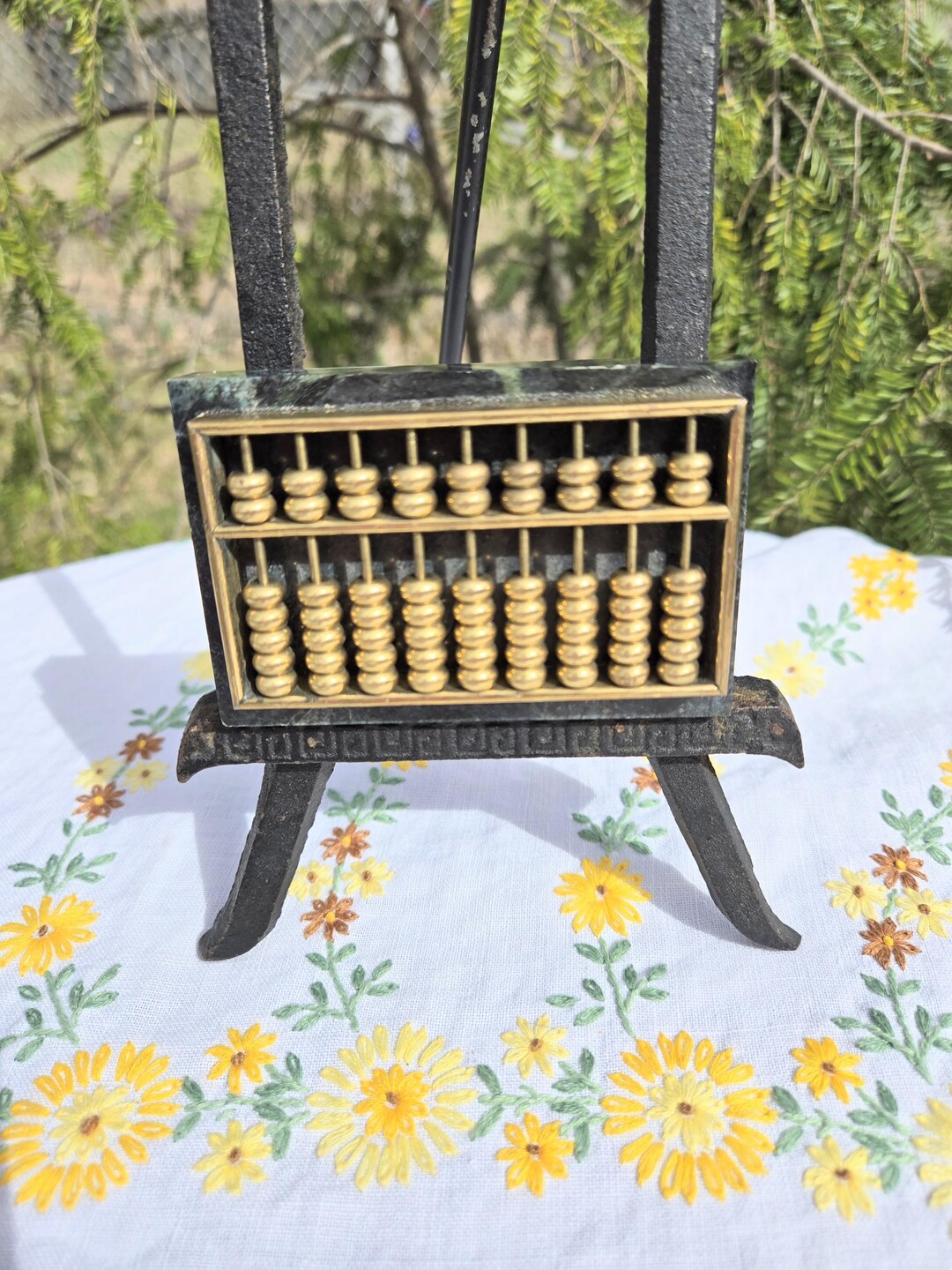 Vintage Small Brass Abacus on a Green Marble Base - Etsy
