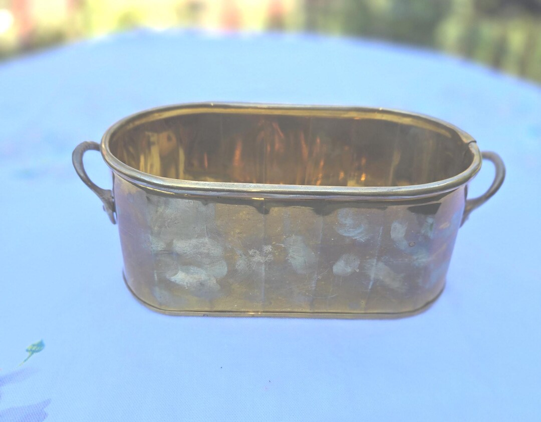 Vintage Charming Made in India Planter With Handles Oblong 8" Wide - Etsy