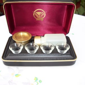 Vintage Artistic Portable Communion Set Case Box With 4 Glasses - Etsy