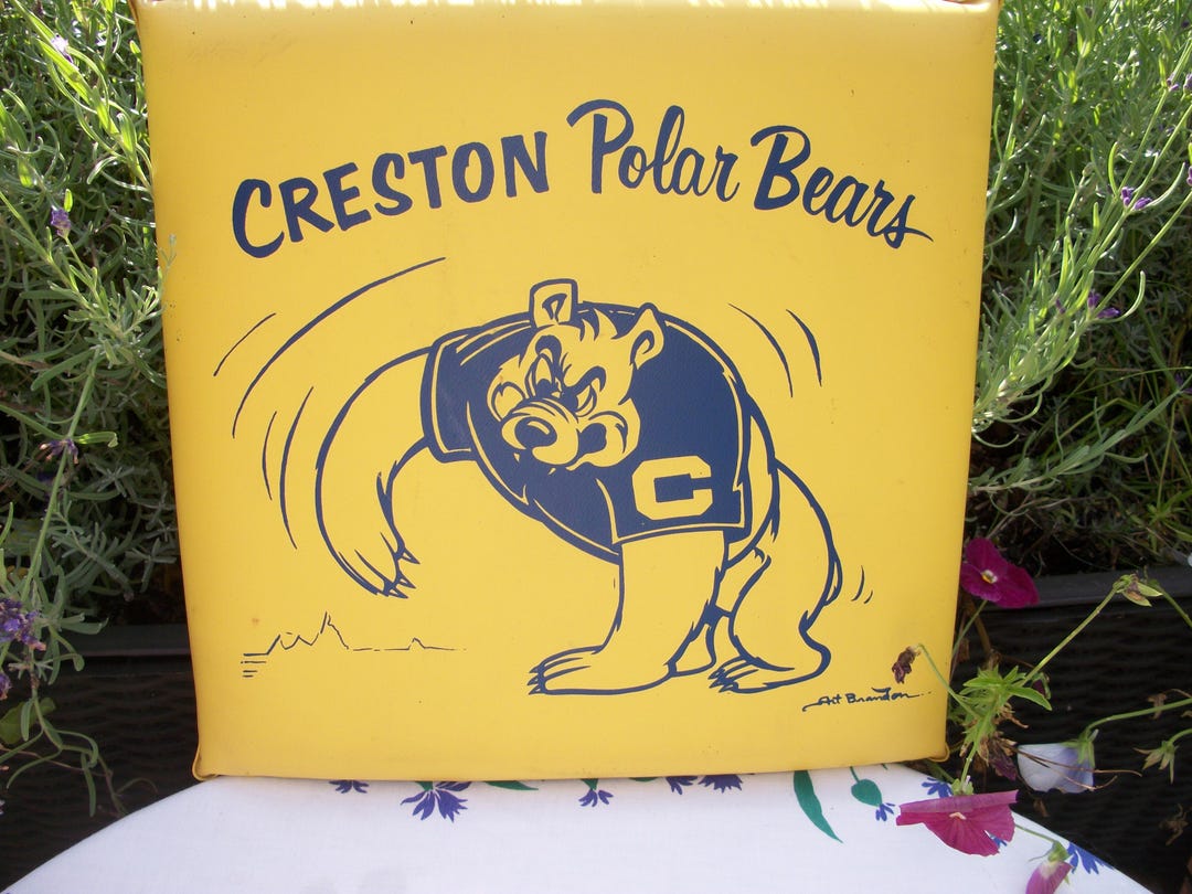 Vintage Creston Polar Bears Seat Cushion Chair Pad Grand Rapids ...