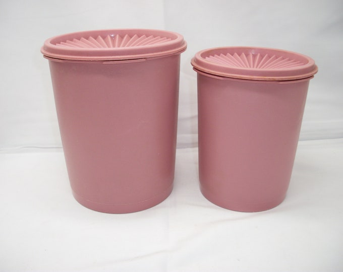 Vintage Tupperware Mauve/dusty Rose Retro 4 Piece Nesting Canister Duo ...