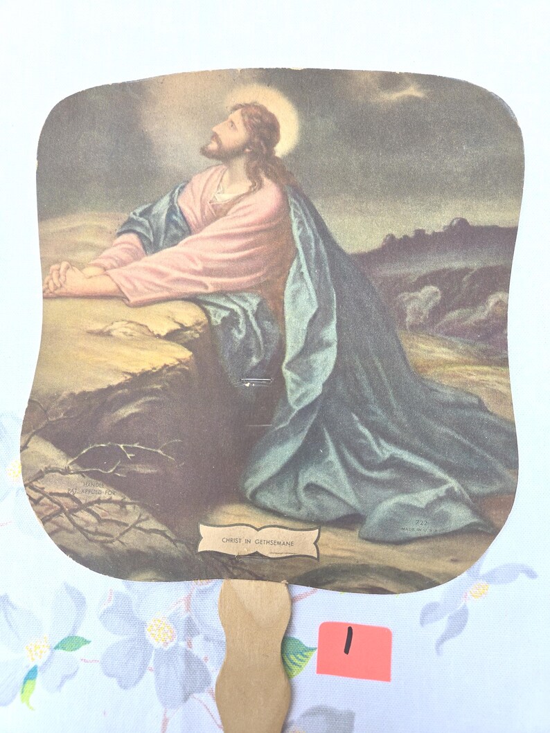 Vintage Antique Religious Advertising Hand Fan Foulk Funeral Home ...