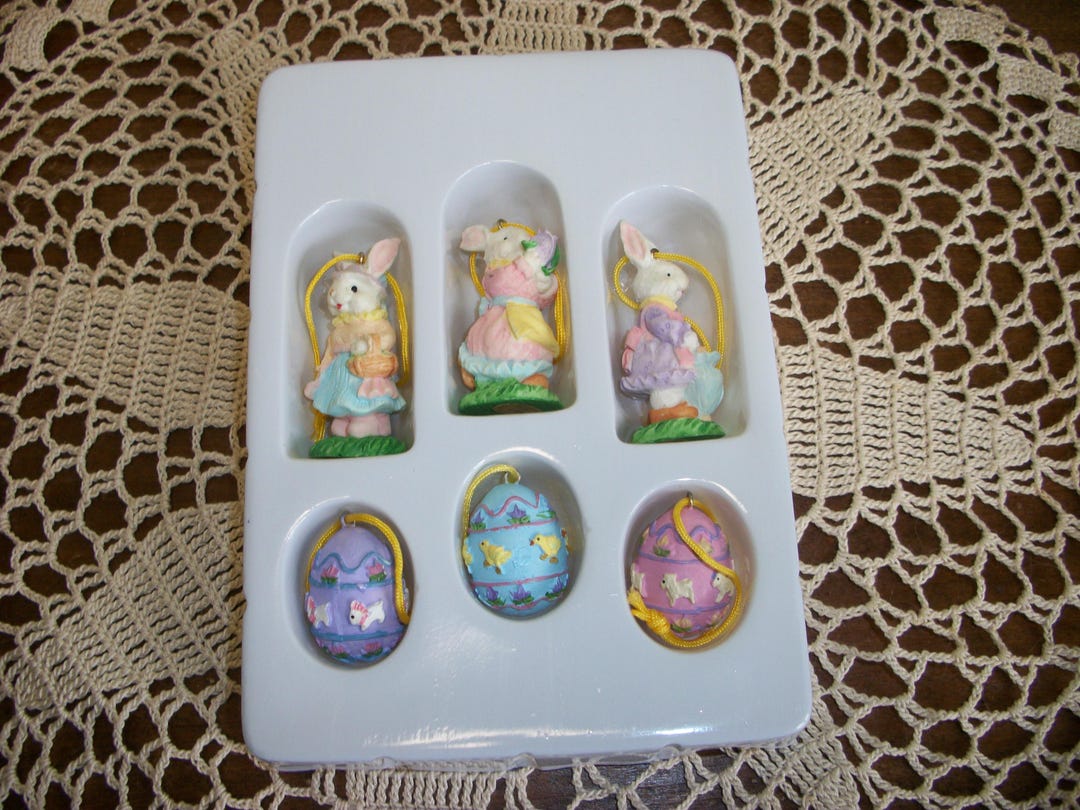 Vintage Kmart Easter Jubilee Polyresin Ornaments Unused in Original Box ...