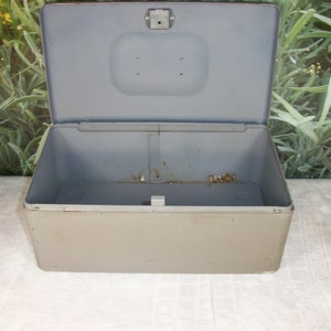Vintage Midcentury Swanco Metal Lock Box With Key Gray - Etsy