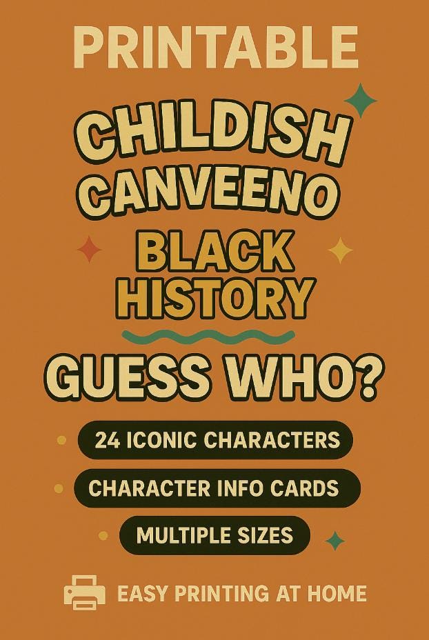 Black History Guess Who Game: Printable Educational Board Game - Etsy