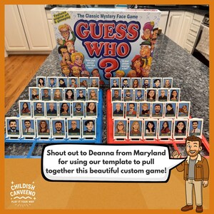 Guess Who Editable Template - Make Your Own Custom Game! - Etsy