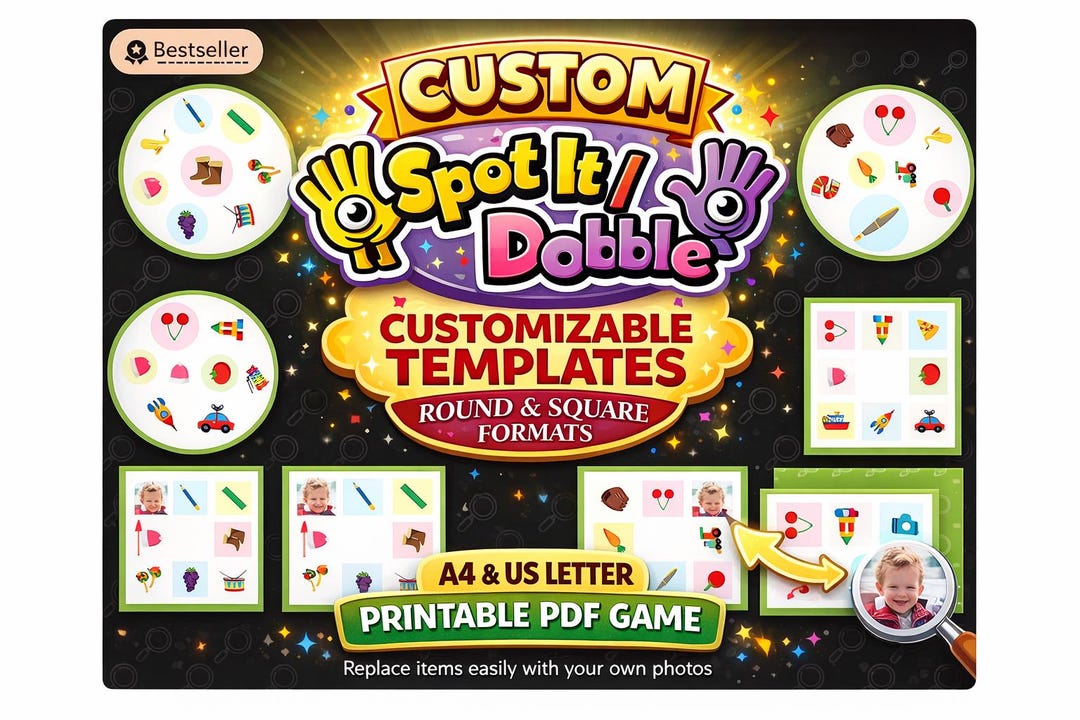Custom Spot It/dobble Game | Personalized Matching Card (printable PDF ...