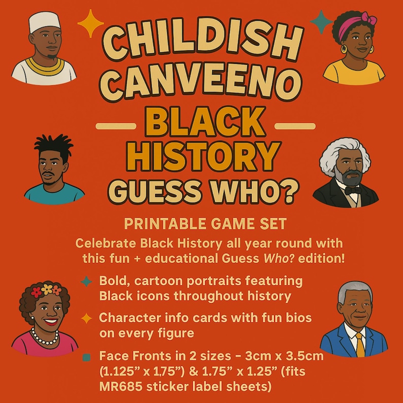 Black History Guess Who Game: Printable Educational Board Game - Etsy