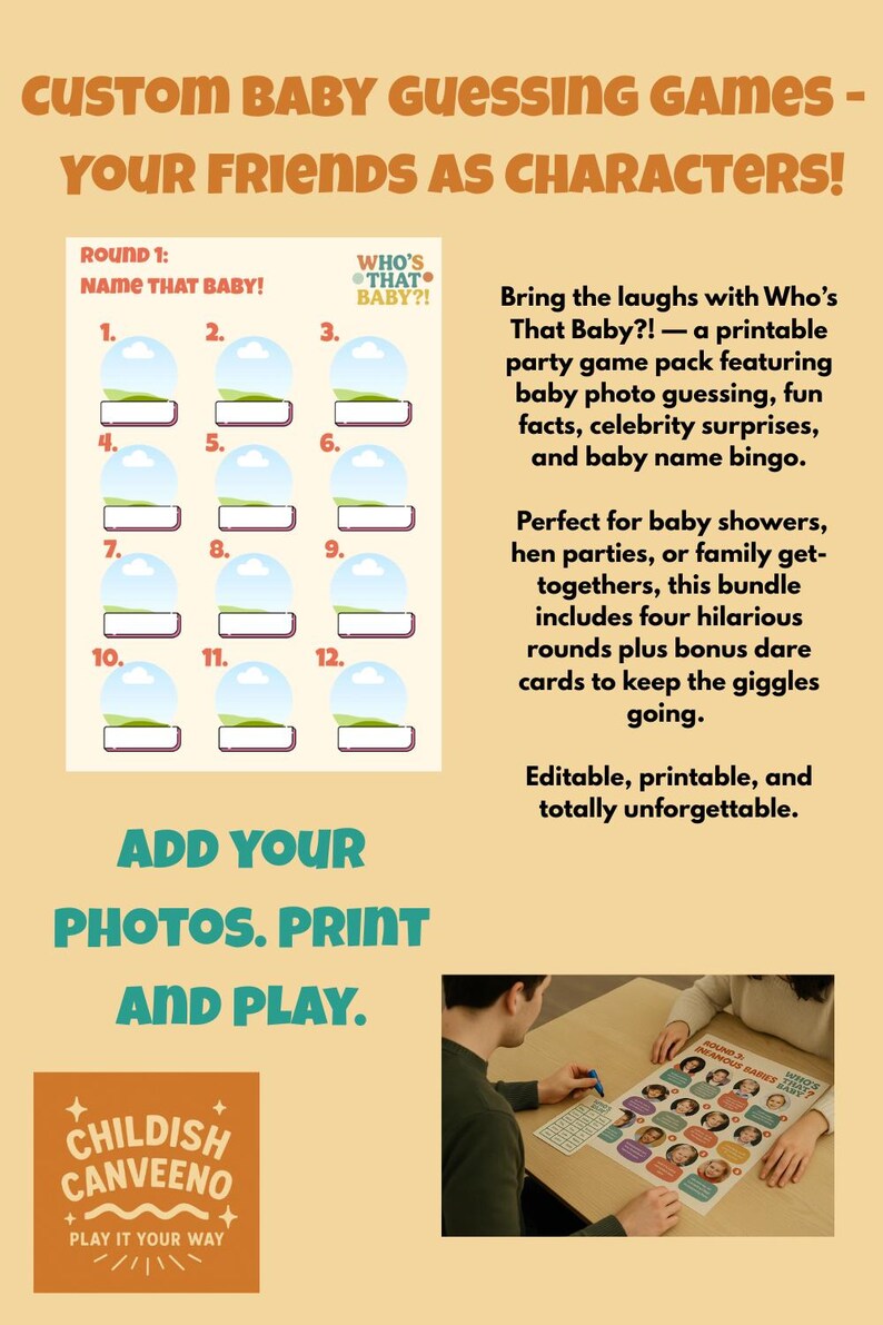 Who’s That Baby?! | Baby Shower Photo Game | Printable Baby Guessing ...
