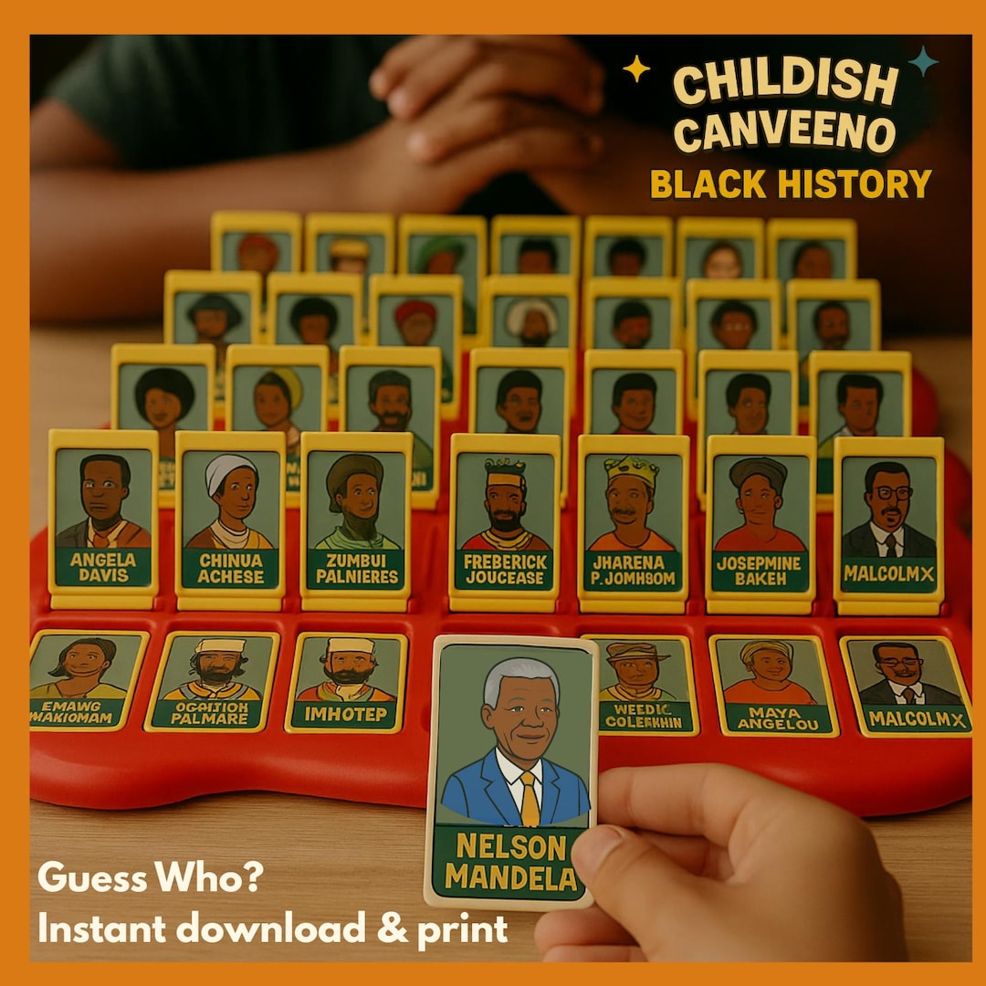 Black History Guess Who Game: Printable Educational Board Game - Etsy
