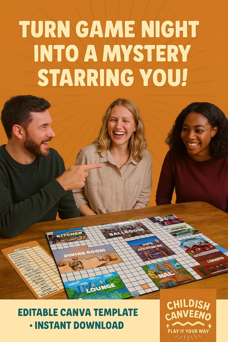 Custom Murder Mystery Board Game Templates | Personalised Detective ...