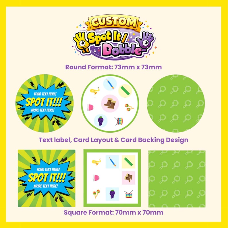 Custom Spot It/dobble Game | Personalized Matching Card (printable PDF ...