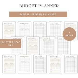 Budget Planner Printable PDF | Monthly Expense Tracker, Bill Log ...
