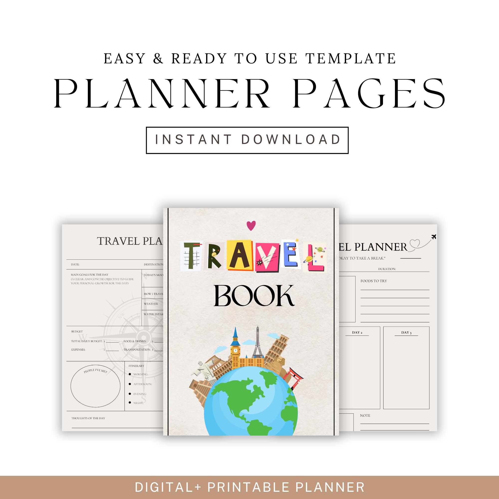 Travel Planner Printable PDF | Trip Budget, Packing List & Itinerary ...