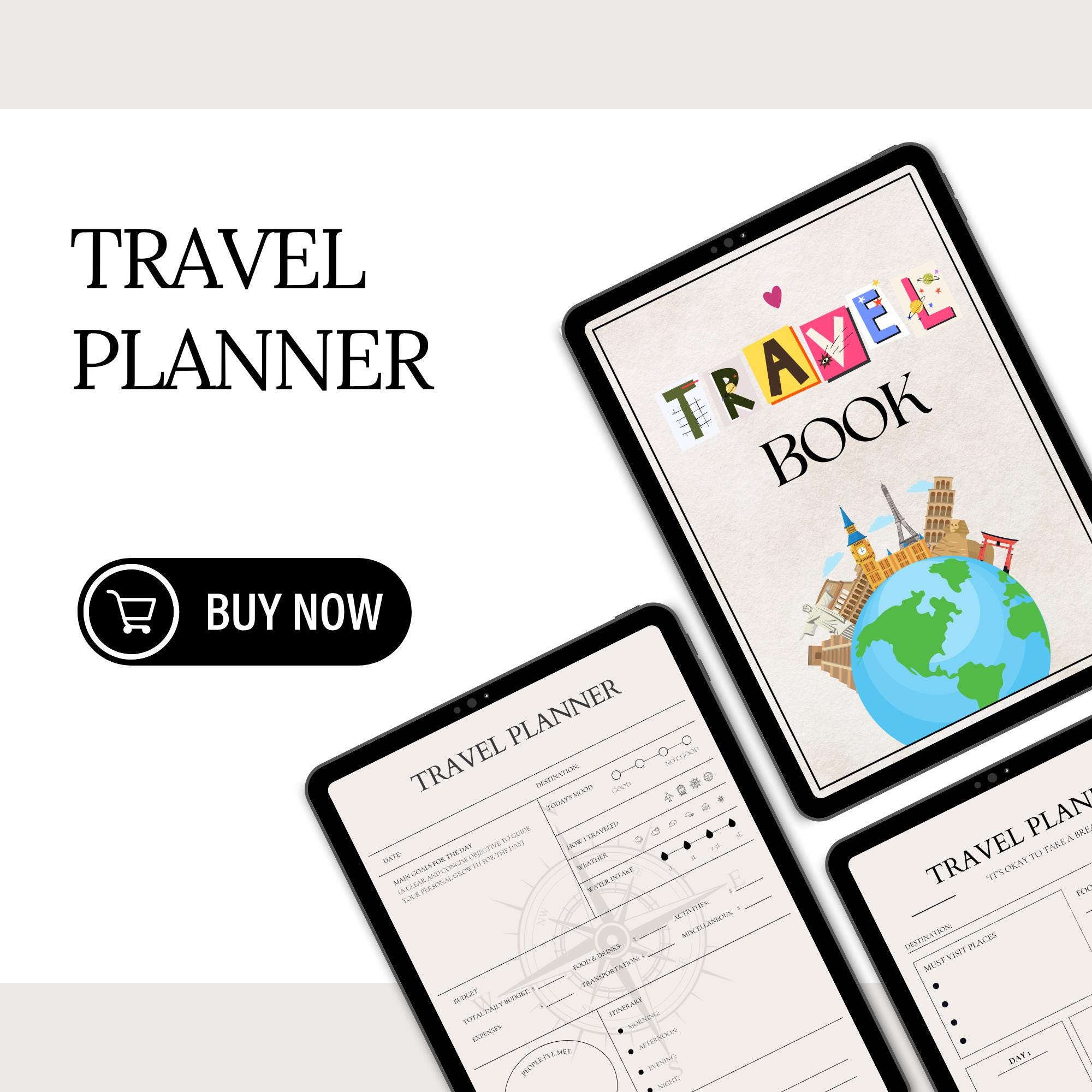Travel Planner Printable PDF | Trip Budget, Packing List & Itinerary ...