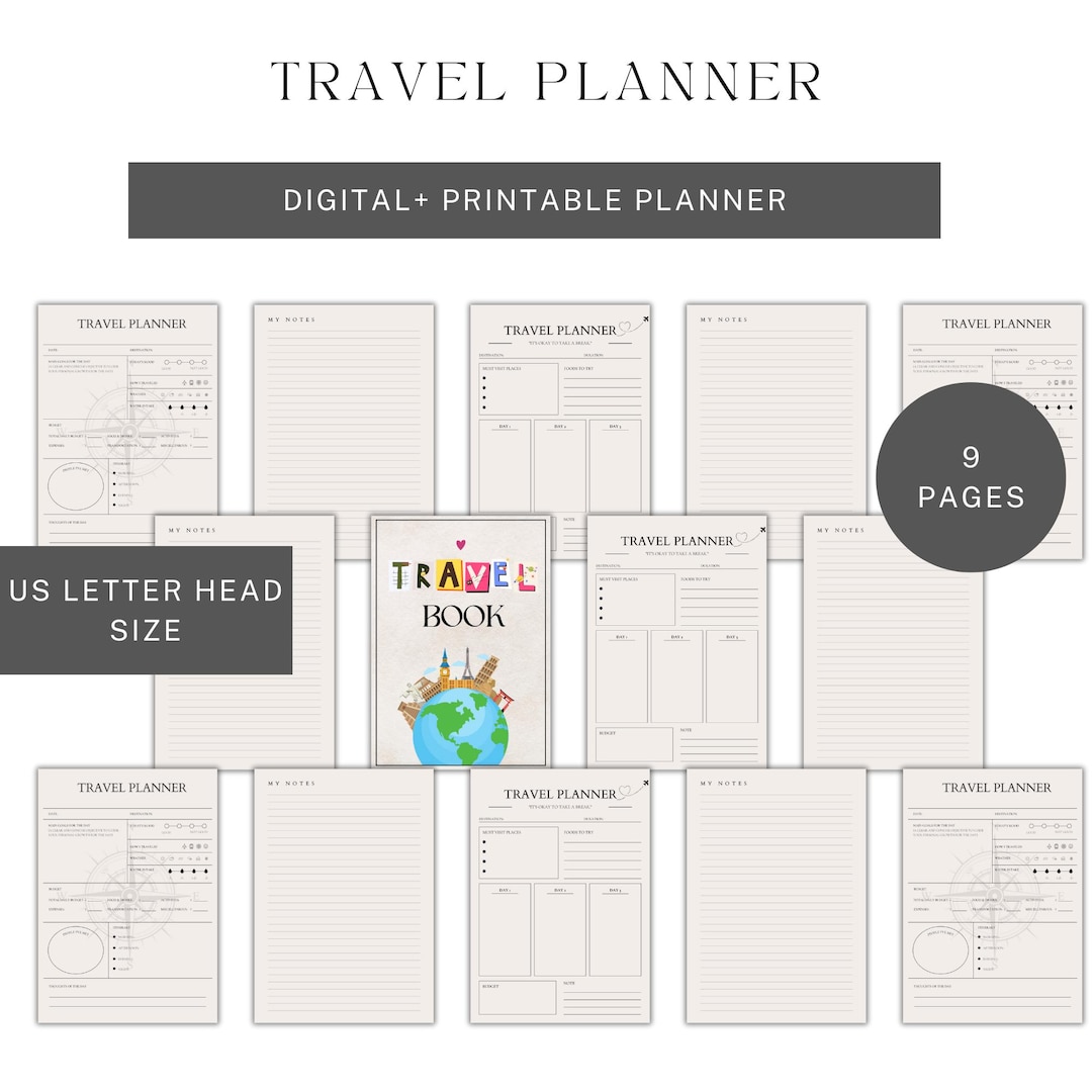 Travel Planner Printable PDF | Trip Budget, Packing List & Itinerary ...