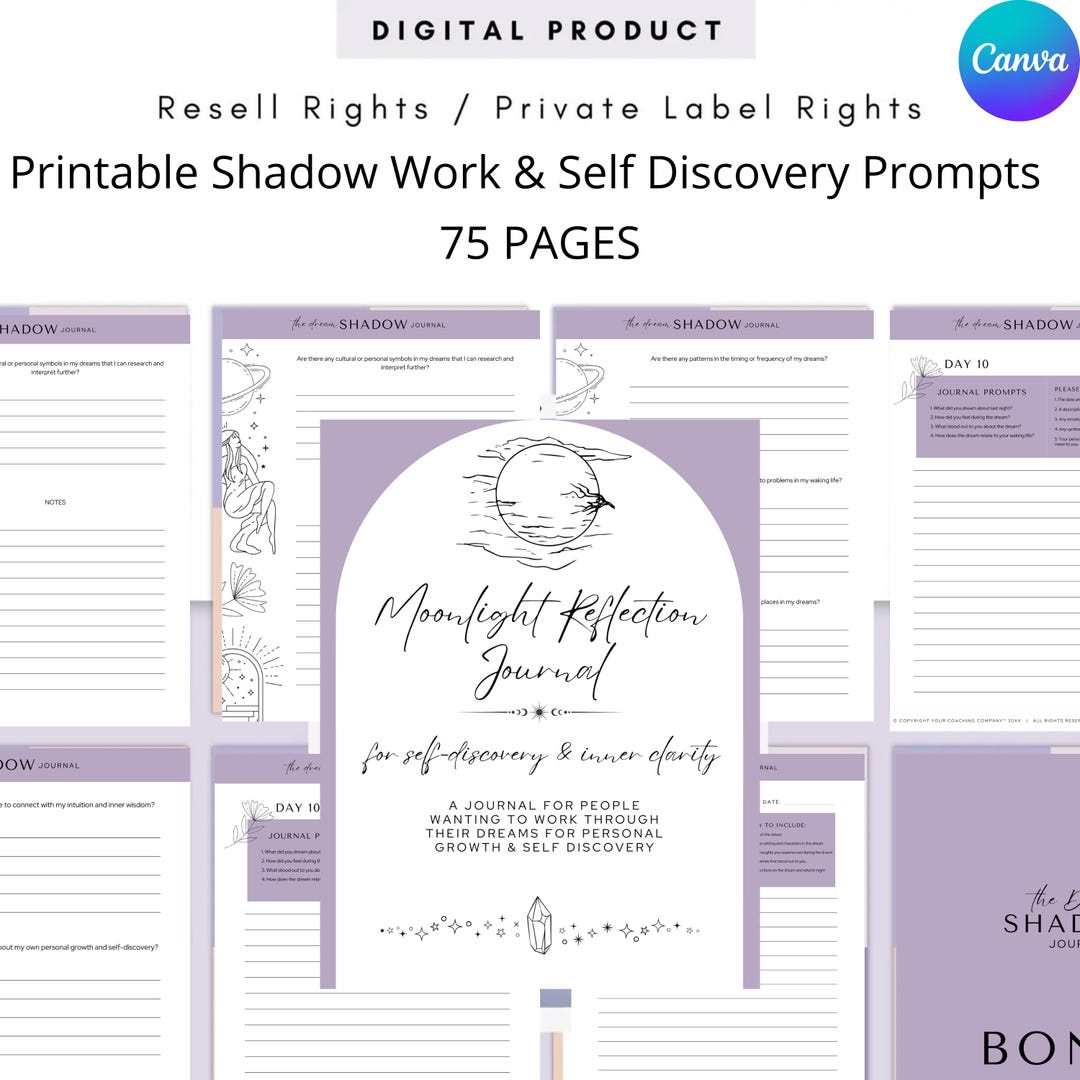 Moonlight Reflection Journal | Printable Shadow Work & Self Discovery ...