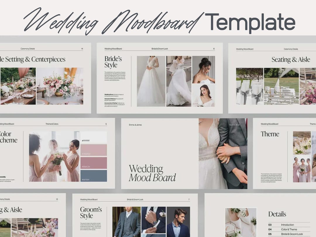 Dreamy Wedding Inspiration Board: Digital Canva Template for Brides - Etsy