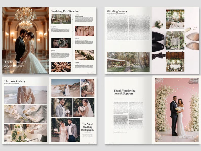 Wedding Magazine Template Customizable Wedding Itinerary Printable ...