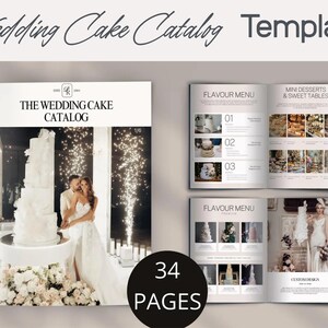 Wedding Cake Catalog Template | Custom Cake Magazine & Dessert Table ...