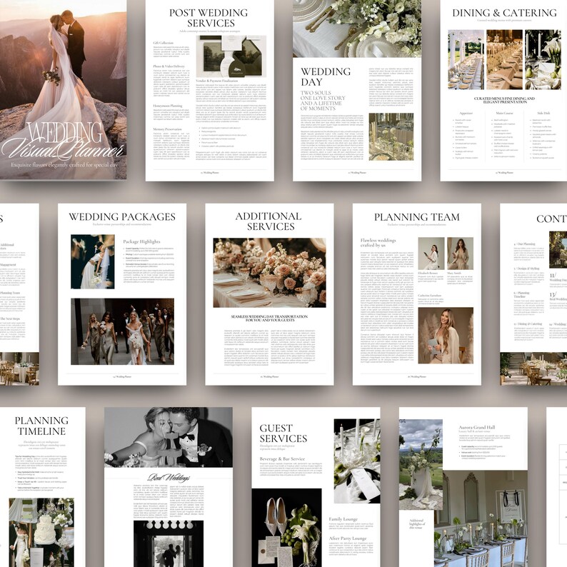 Wedding Visual Planner Canva Template | Luxury Wedding Planner Magazine ...