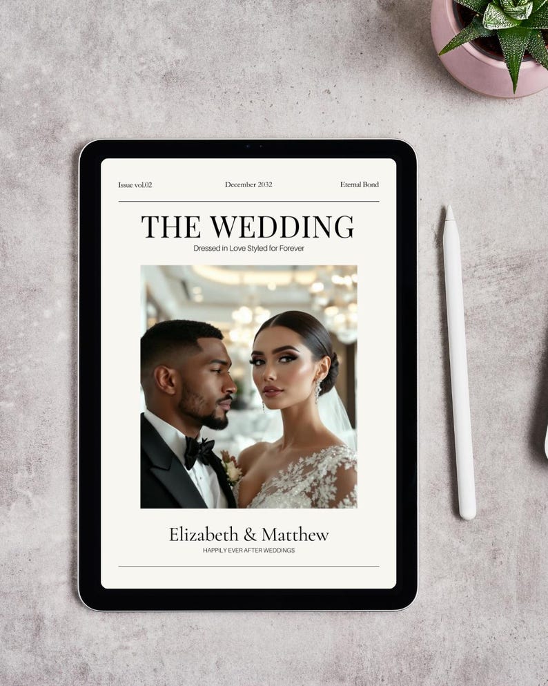 Wedding Magazine Template Customizable Wedding Itinerary Printable ...