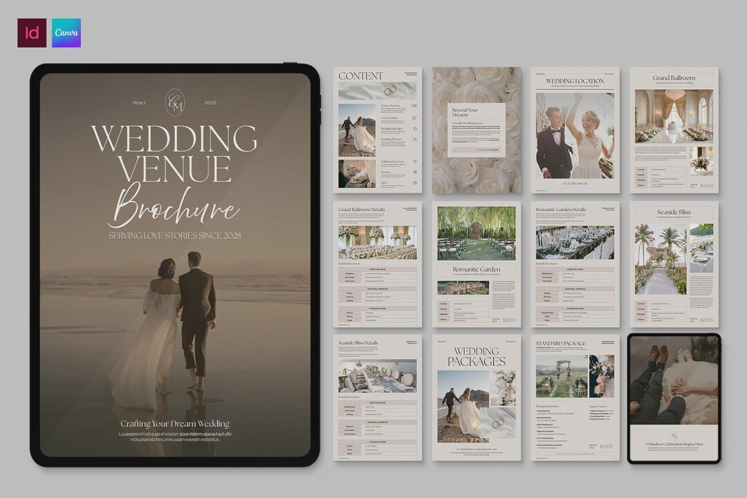 Venue Welcome Guide Template – Editable Wedding Brochure Canva | Client ...