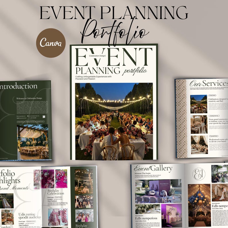 Canva Event Planner Portfolio Template – Editable Event Planning ...