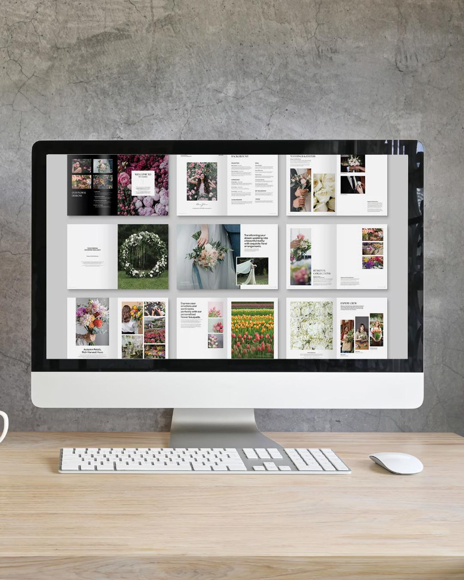 Editable Florist Portfolio Template | Floral Brand Kit & Service Guide ...