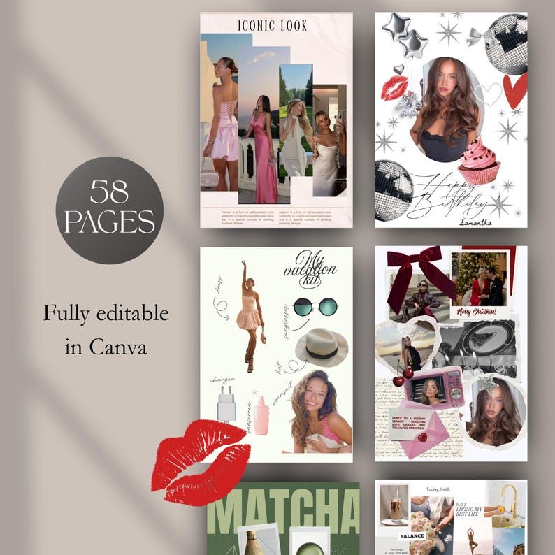 Personalized Photo Memory Book Canva Template | Editable Digital ...