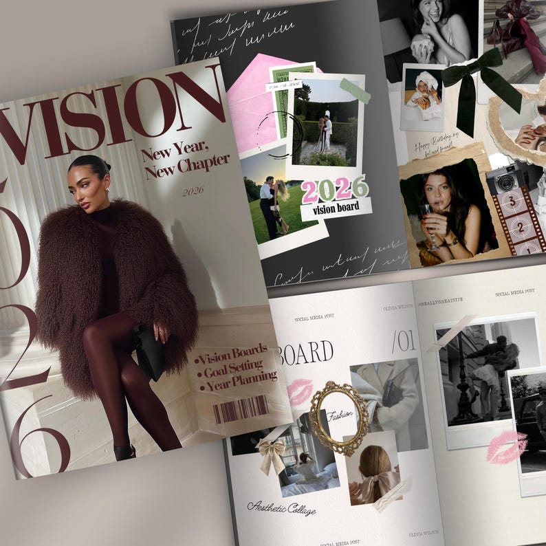 Vision Board 2026 Magazine | Canva Vision Planner | Goal Setting ...