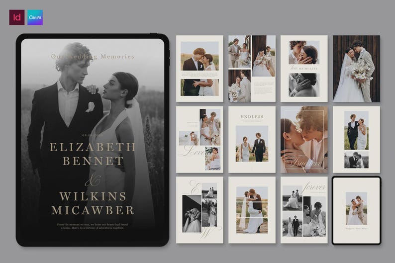 Wedding Photo Album Canva Template: Luxury Bridal Lookbook (digital ...