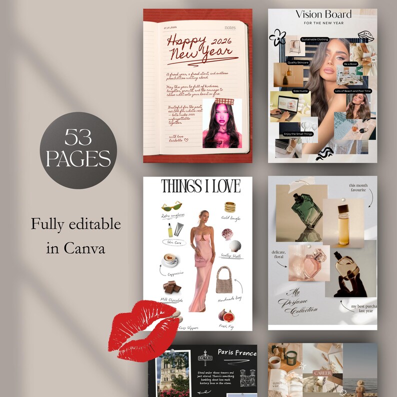 Vision Board 2026 Magazine | Canva Vision Planner | Goal Setting ...