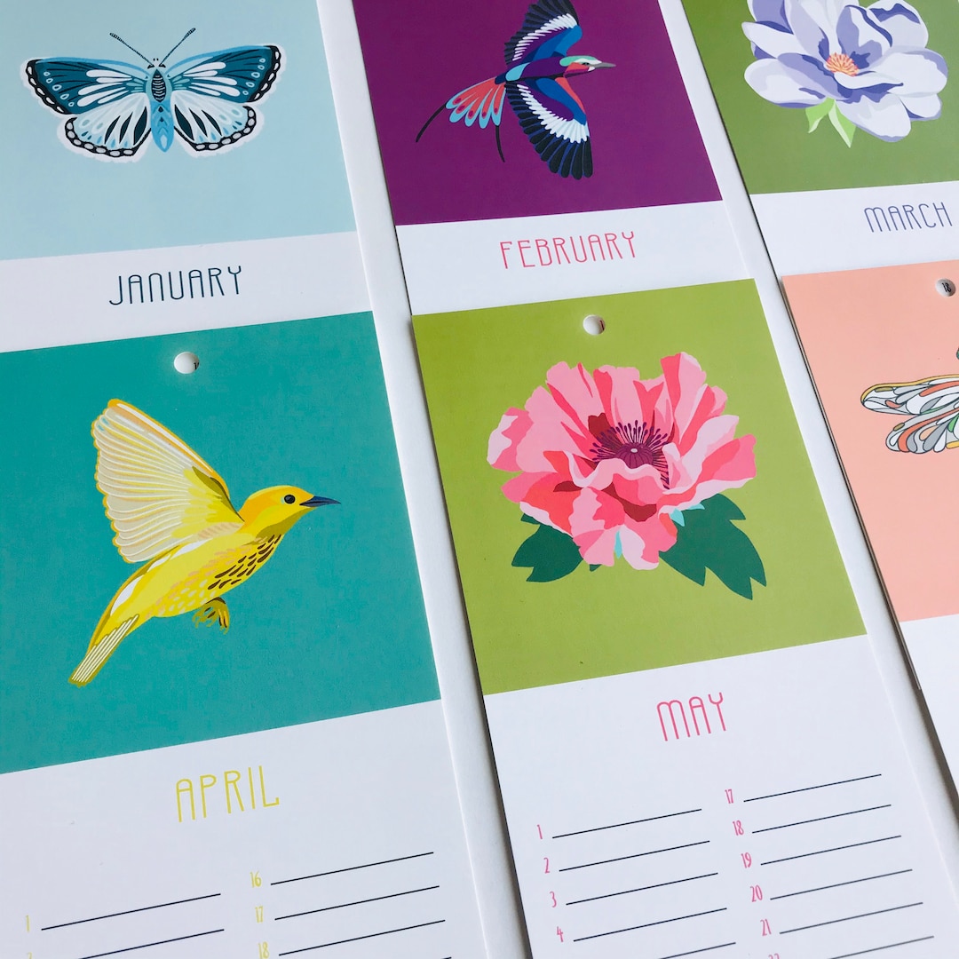 Birthday Calendar. 2024 Calendar. Illustrated Calendar to Keep Track of ...