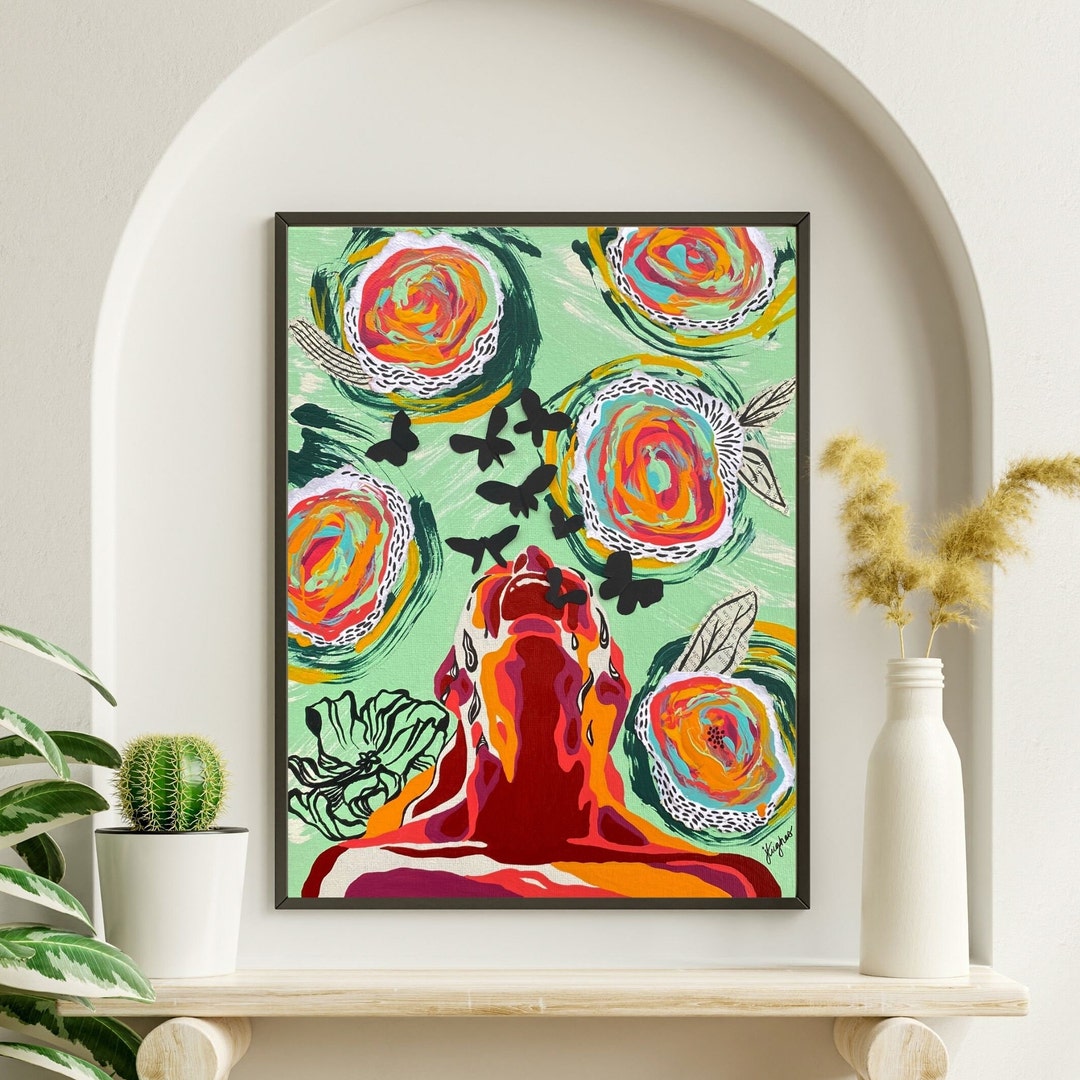 Screaming Moth Art Print, Modern Art of Anger and Despair. PLEASE See ...