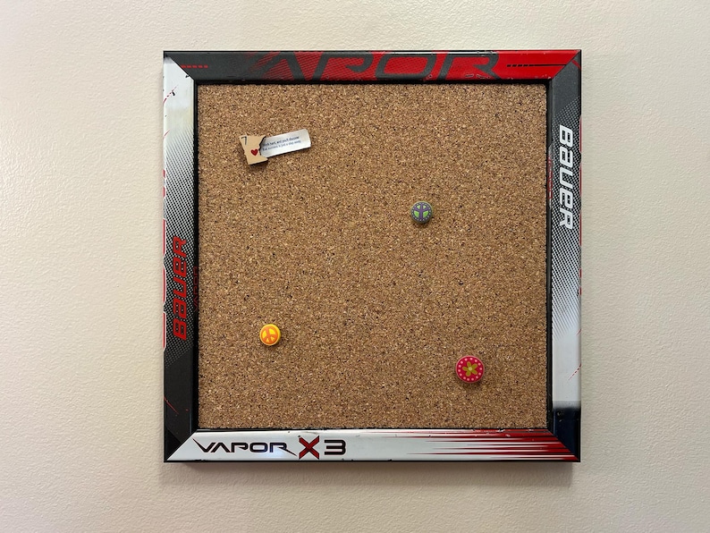 12"x12" Broken Hockey Stick Bulletin Board | Hockey Cork Pinboard ...